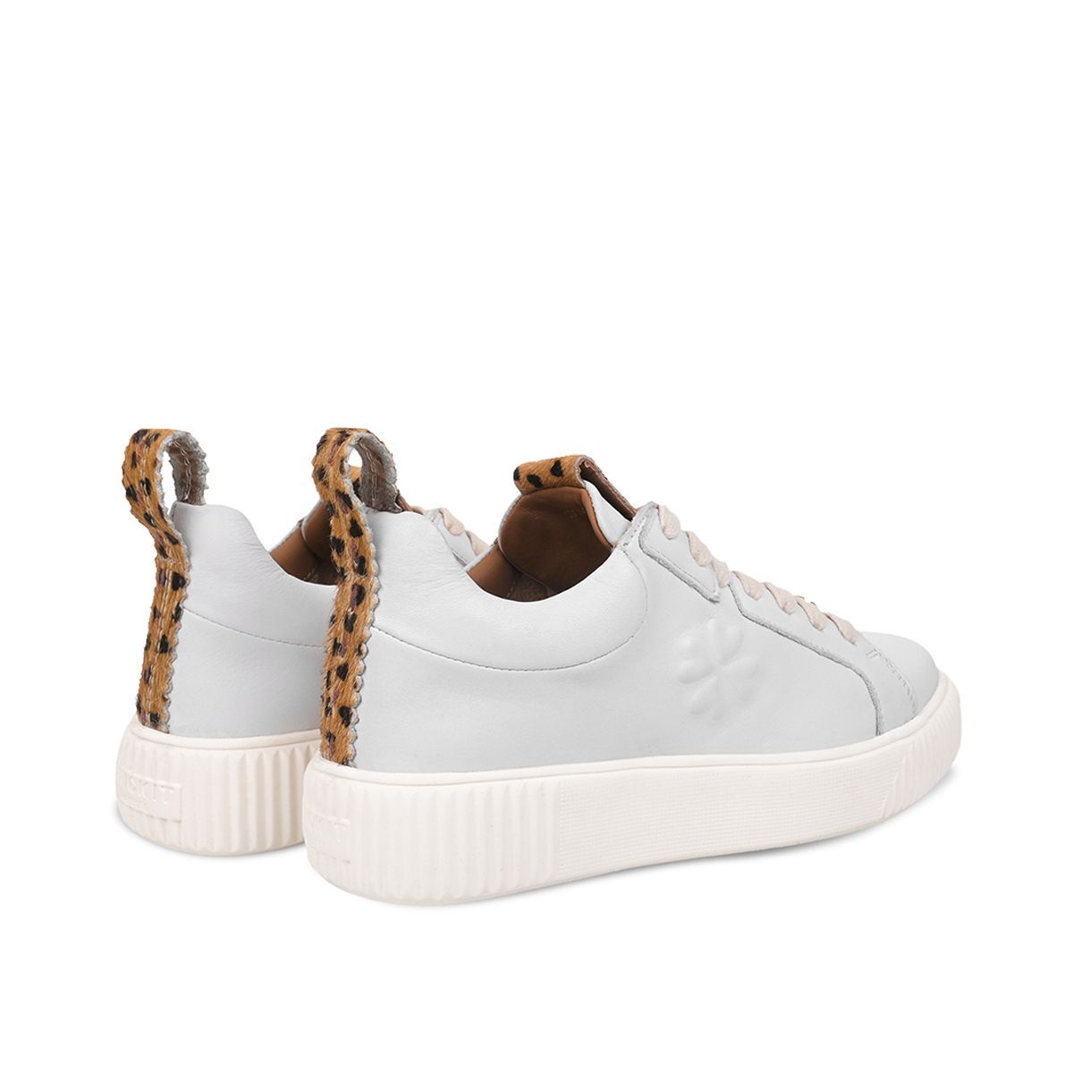 Sneaker für Damen PEACHES Weiss mit Herzblatt und Fell Leo Herzen ...